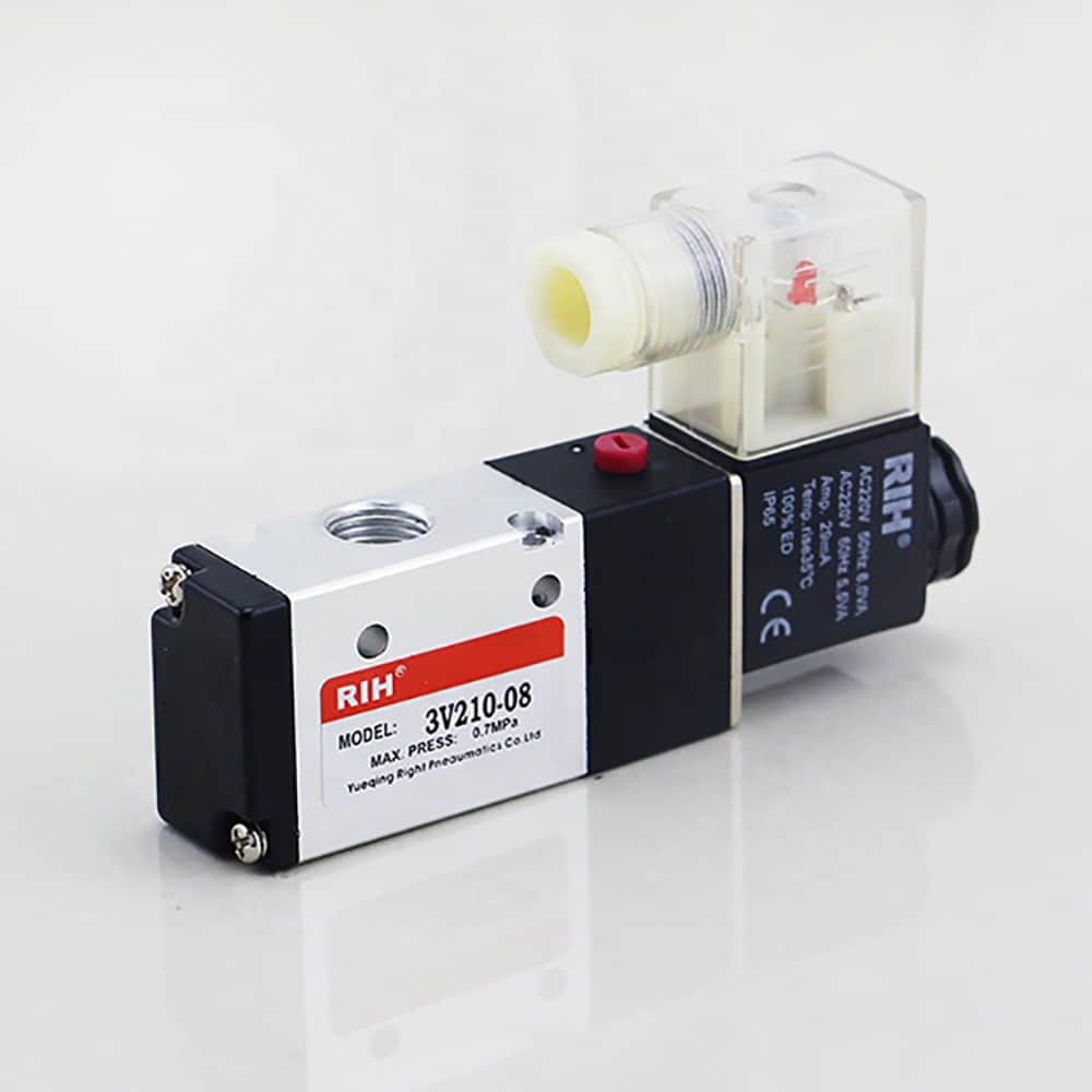3V Series 3V210-08 2 Position 3 Way Silver Color Solenoid Valve | Right Pneumatic